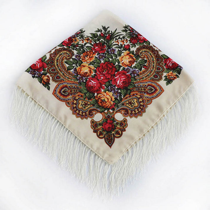 Large Floral Fringe Ukrainian Scarf/ Shawl – Ukrainian Treasures Studio
